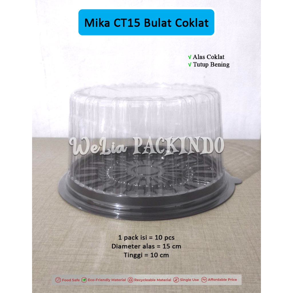 Jual [10 Pcs] Mika CT15 Bulat Coklat Pink / Mika Cake Kue Tart 15cm ...