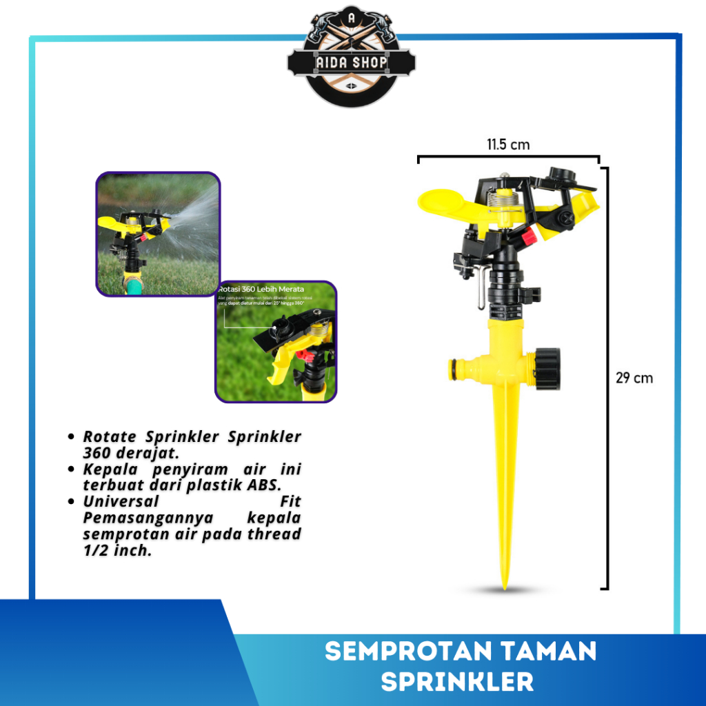 Jual Alat Penyiram Taman Sprinkle Air Mancur Rotasi 360 PVC Rocking ...