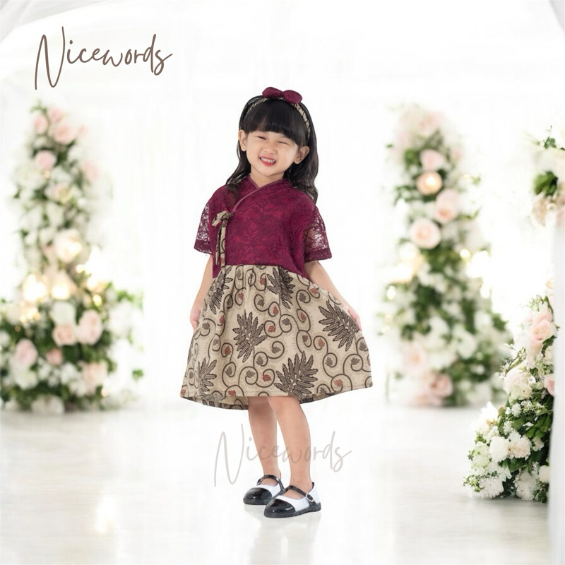Jual NICEWORDS - Premium Modern Batik Kids [FREE BANDO] Dress Formal ...