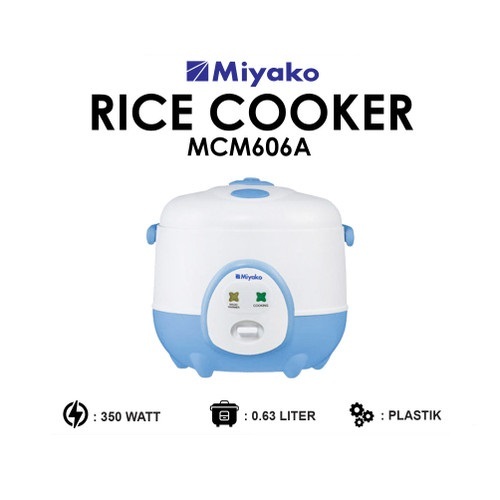 Jual Miyako MCM606A Magic Com Rice Cooker Mini 0.6 Liter 3in1 350 Watt ...