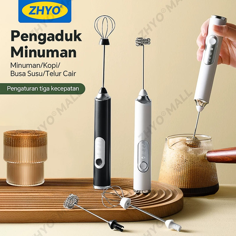 Jual ZHYO Mixer Listrik Mini Pembuih susu Pengaduk Minuman Portabel ...