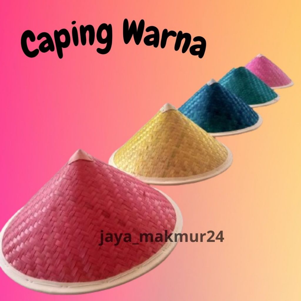 Jual caping bambu warna / topi caping bambu petani | Shopee Indonesia
