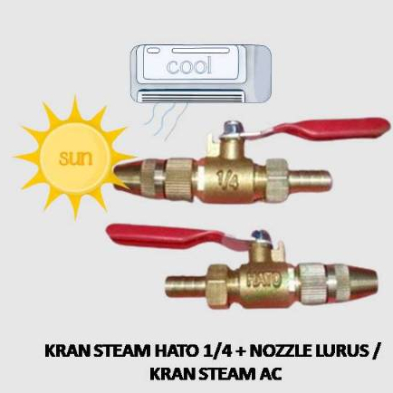 Jual KRAN STEAM HATO 1/4 + NOZZLE LURUS / KRAN STEAM AC | Shopee Indonesia