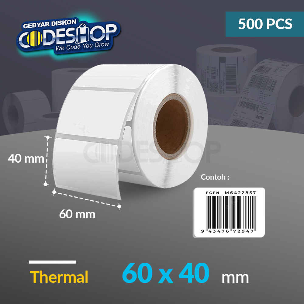 Jual Codeshop Label Thermal Timbangan 60x40 mm 1 Line Stiker Printer ...