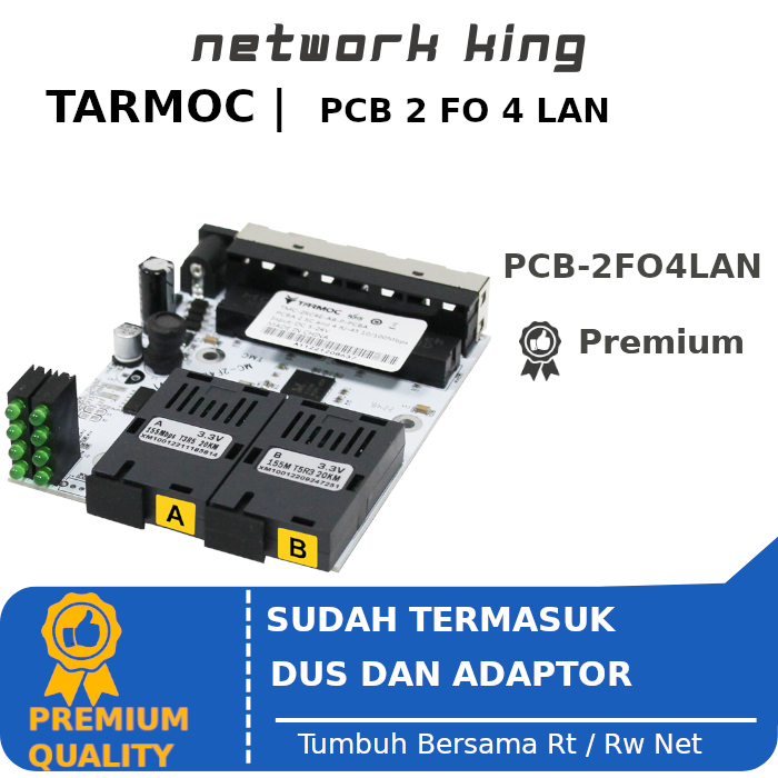 Jual Media Converter Fiber Optic 2 Port FO 4 Port LAN 10/100 PCB Board Only / 2SC4E Tarmoc ...