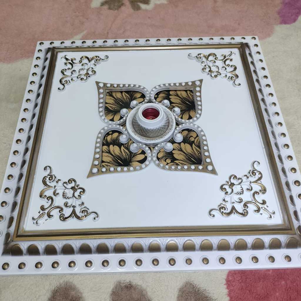 Jual fiting hias besar Ornamen Lampu Plafon PVC gypsum 45 cm se ...
