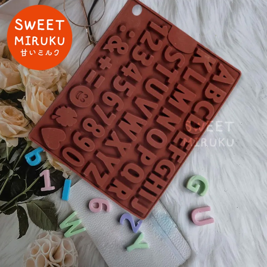 Jual B33 CETAKAN SILIKON ALFABET ANGKA SIMBOL JELLY COKLAT COKELAT ...