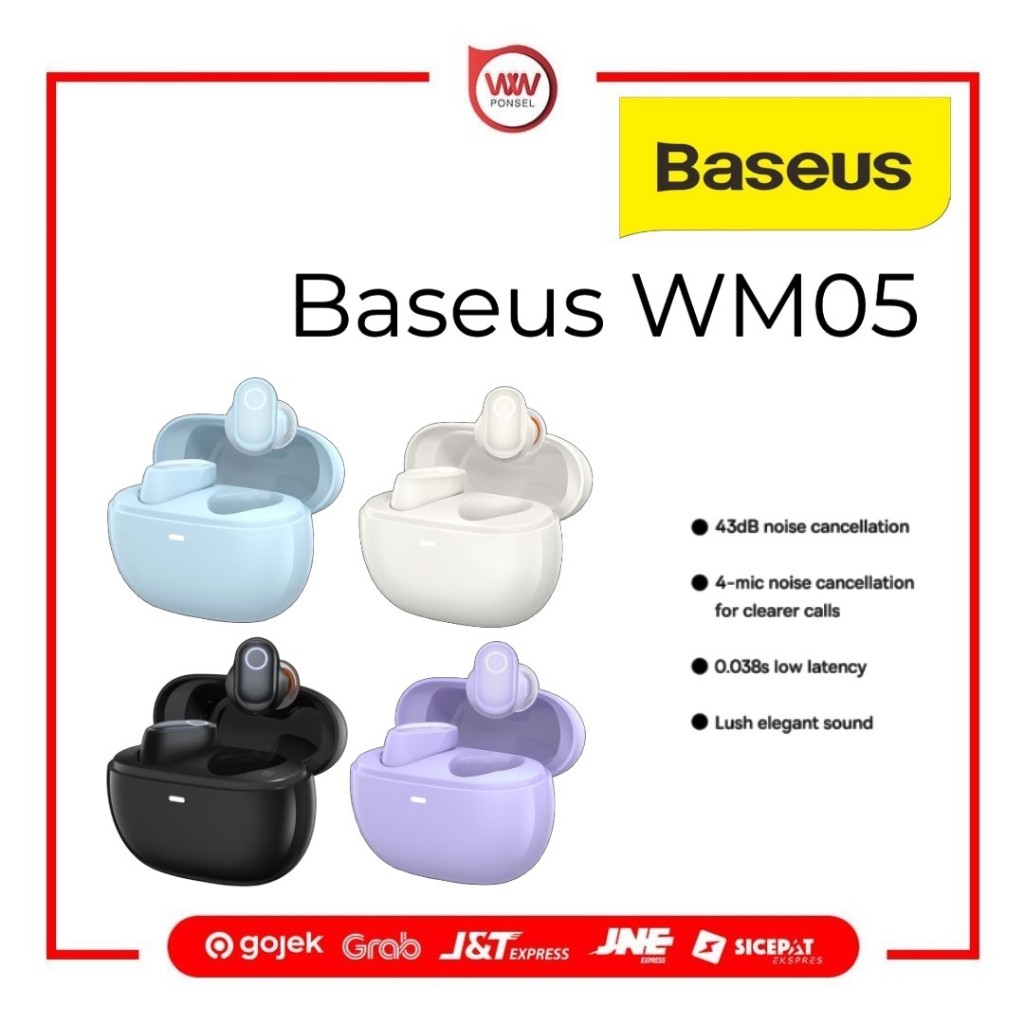 Jual Baseus Bowie WM05 True Wireless Bluetooth Earphone Earbuds TWS ANC ...