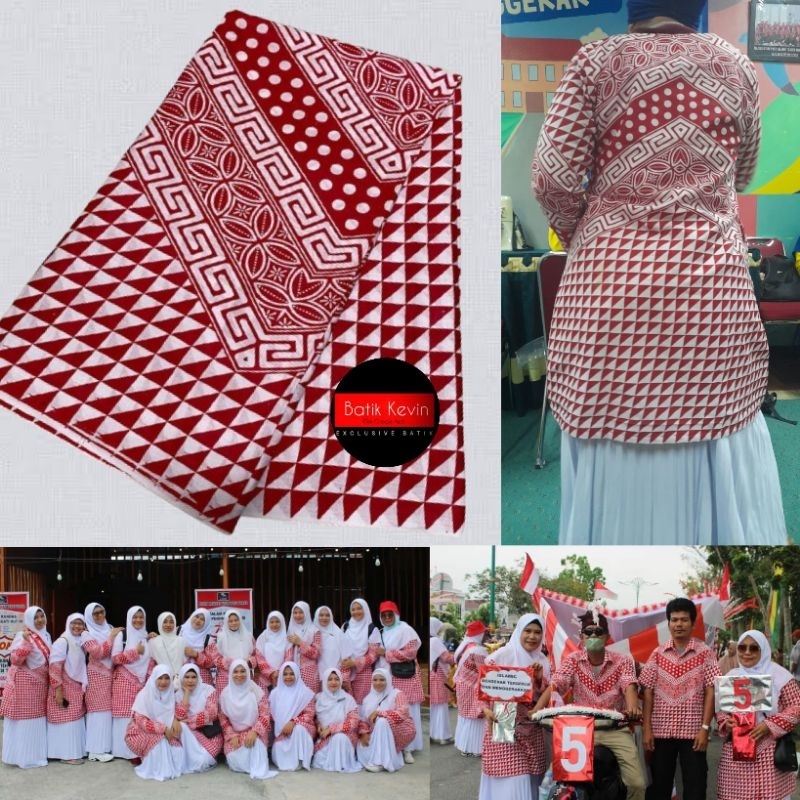 Jual KAIN BATIK MERAH PUTIH New Kain Batik Special Agustus Kemerdekaan ...