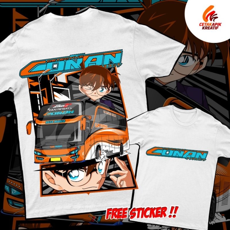 Jual ( FREE STICKER ) KAOS BUS CONAN SJM TRANS KAOS BIS MANIA ANAK DAN ...