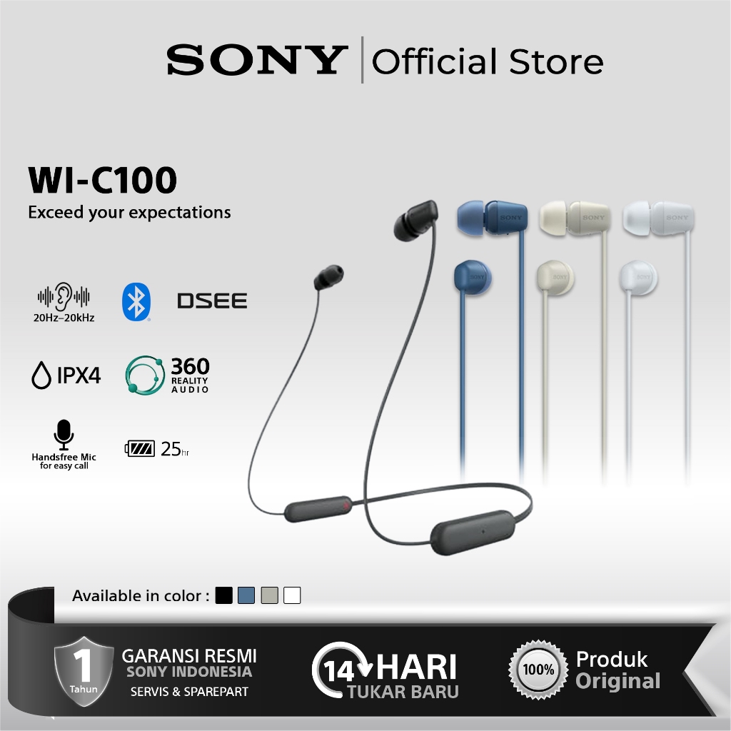 Jual Sony WI C100 Wireless In-Ear Headphones | Shopee Indonesia