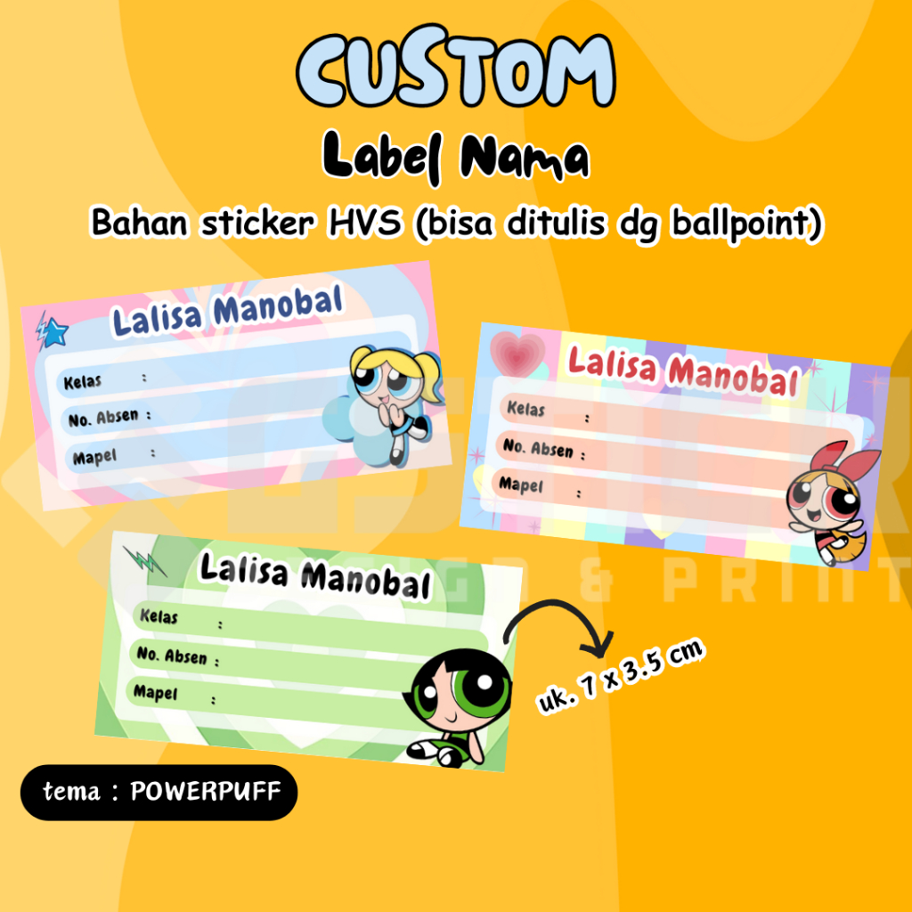 Jual Sticker Label Nama/Sticker Label Nama Buku/Label Nama Custom ...
