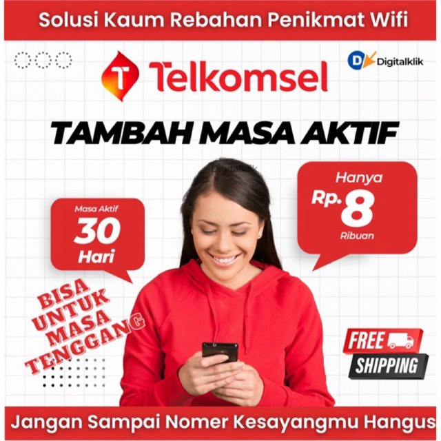 Jual Telkomsel Tambah Masa Aktif 30 Hari Bisa Untuk Kartu Tenggang ...