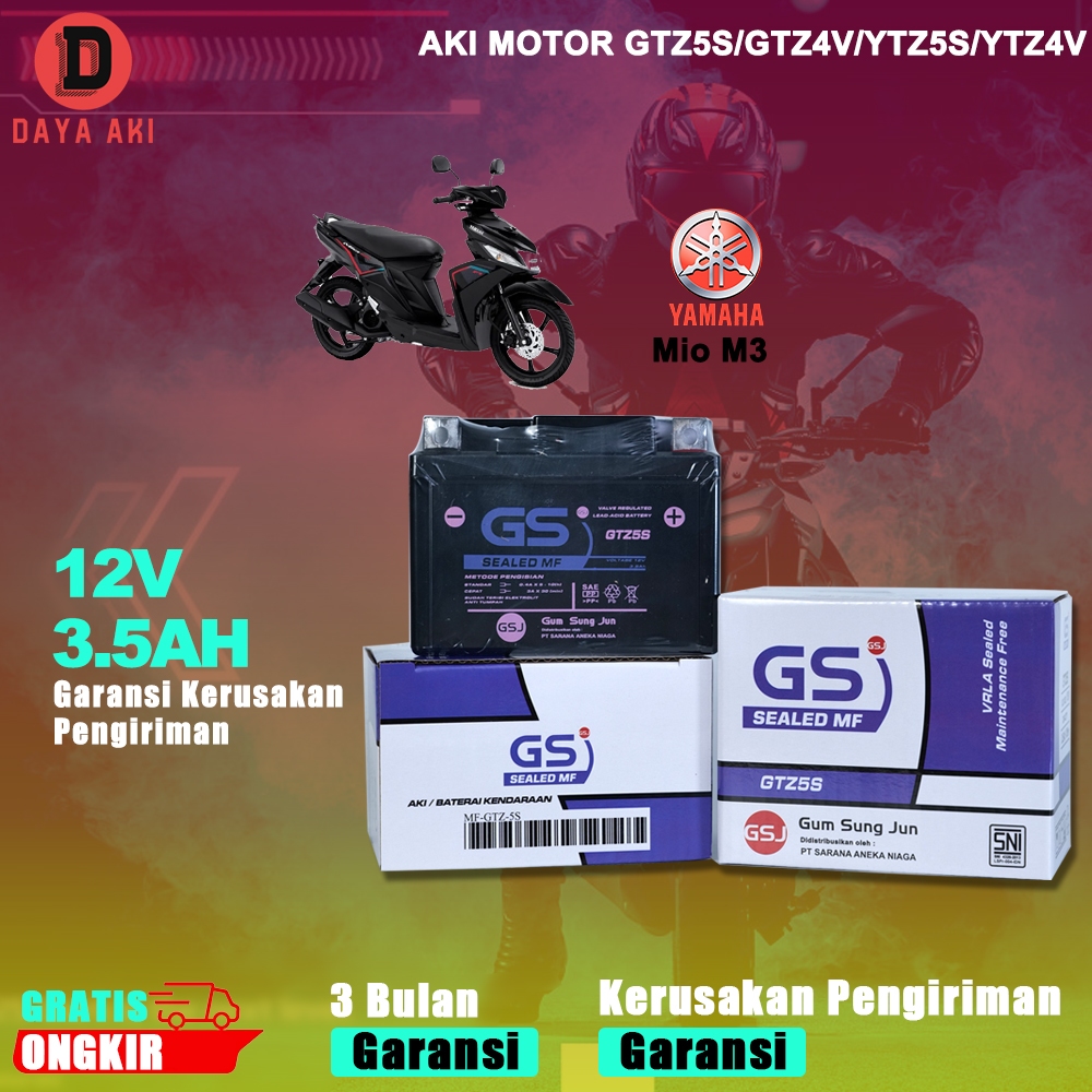 Jual Aki Motor Yamaha Mio M3 GTZ5S Aki Kering Accu Kering MF | Shopee Indonesia