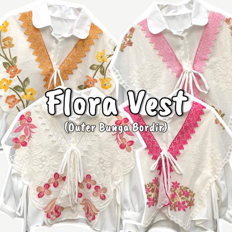 Jual Flora Vest / Outer Bunga Bordir / Outfit Kondangan / Vest ...