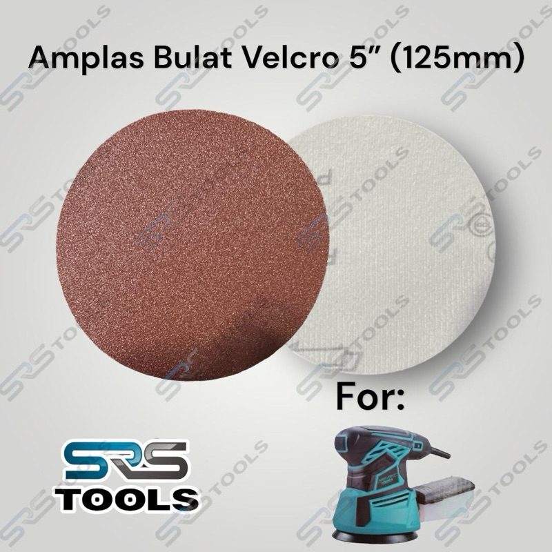 Jual Amplas Tempel Bulat Velcro 5 Inch / Kertas Sand Paper 125 mm ...