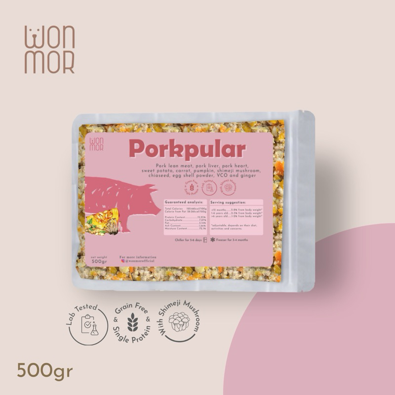 Jual WONMOR - Porkpular Cooked Food For Dogs - Makanan Matang Anjing ...