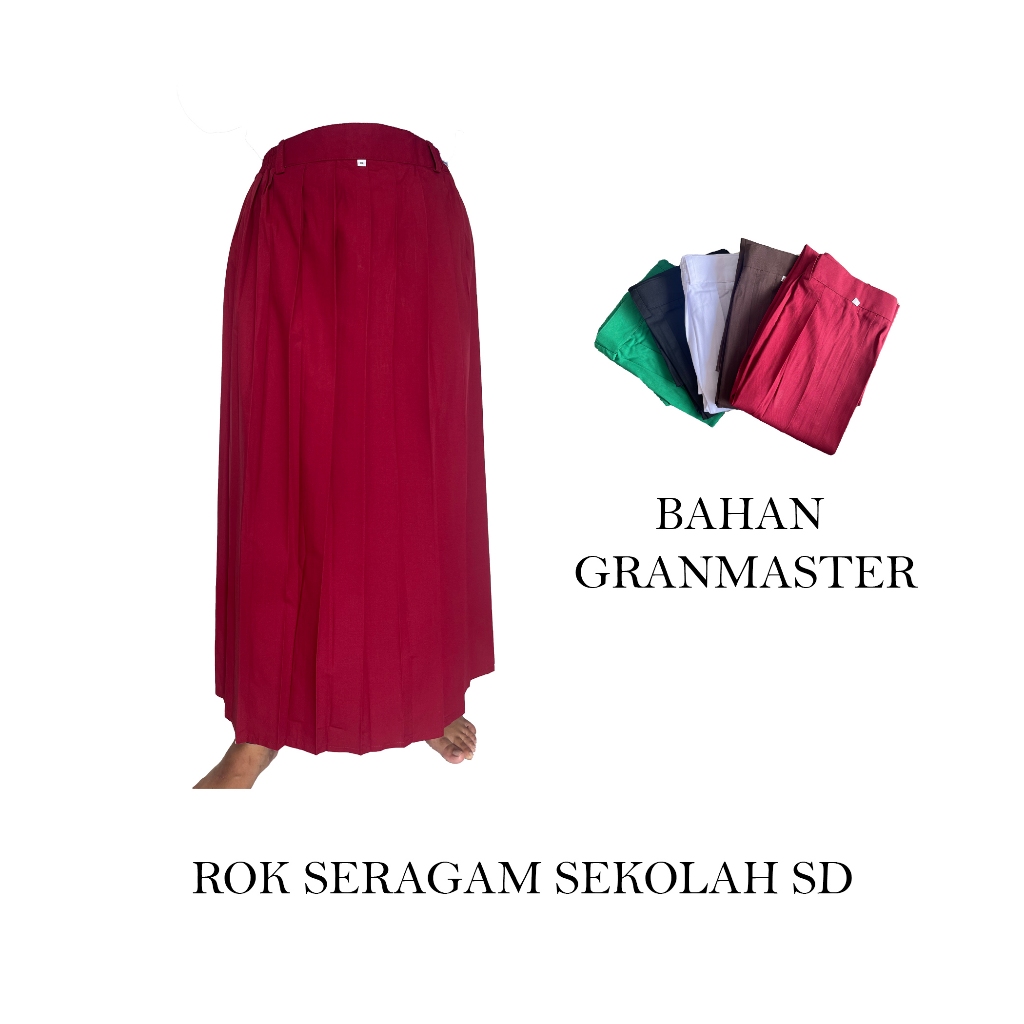 Jual Rok Seragam Sekolah SD Panjang Merah Putih Hijau Coklat Hitam Anak ...