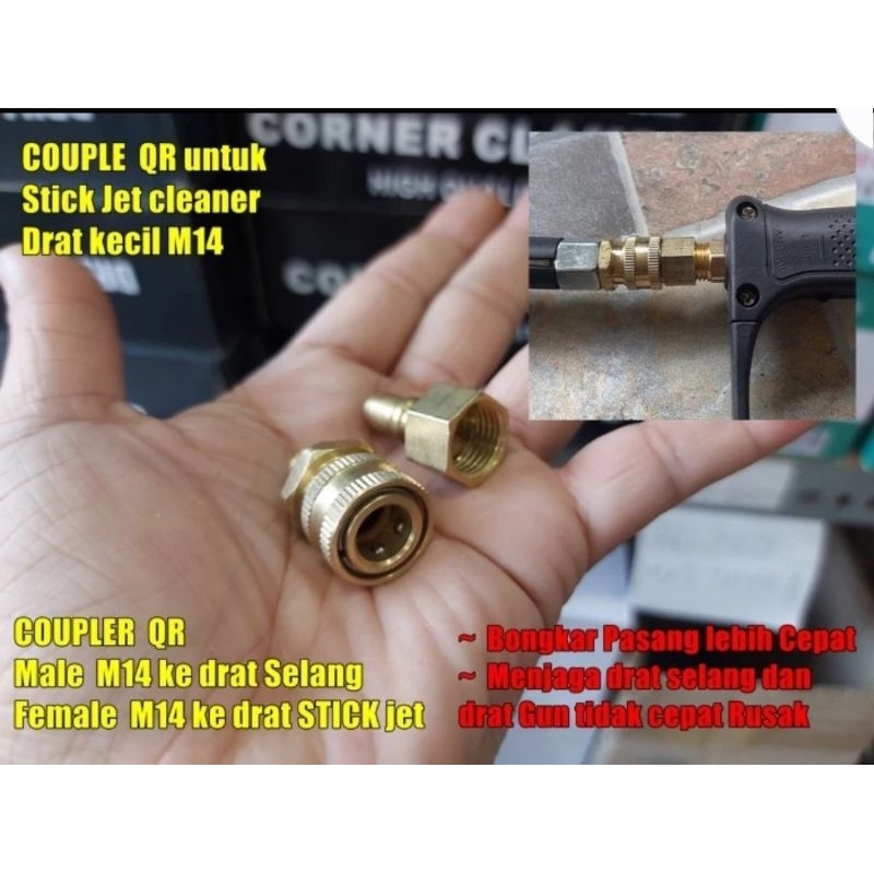 Jual COUPLER SET QR MALE M14 - FEMALE M14 Konektor Copler QUIK RELEASE ...