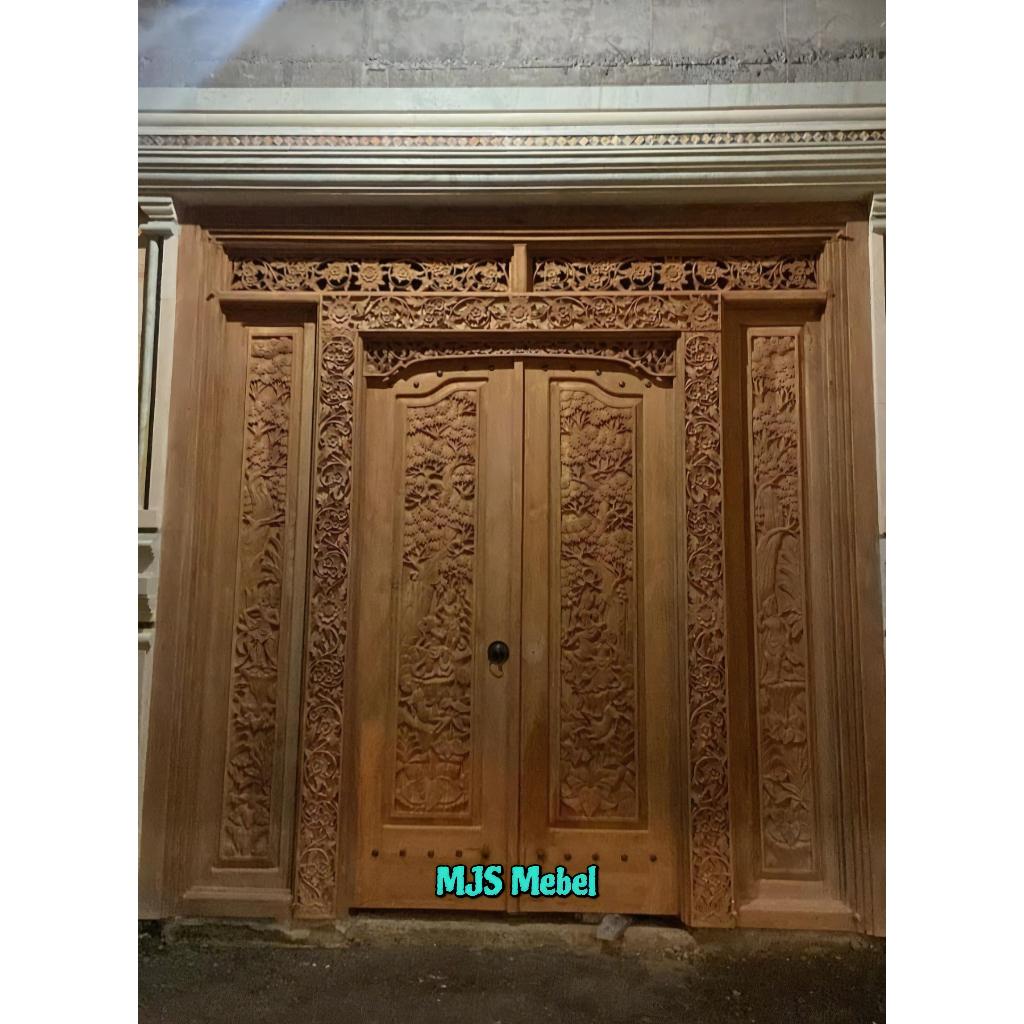 Jual Pintu Gebyok Rumah Minimalis Ukir Jati Jepara | Shopee Indonesia
