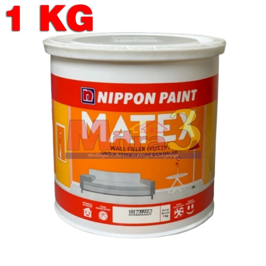 Jual MATEX Wall Filler PUTTY 1 KG / Plamir Plamur Dinding Dempul Tembok ...