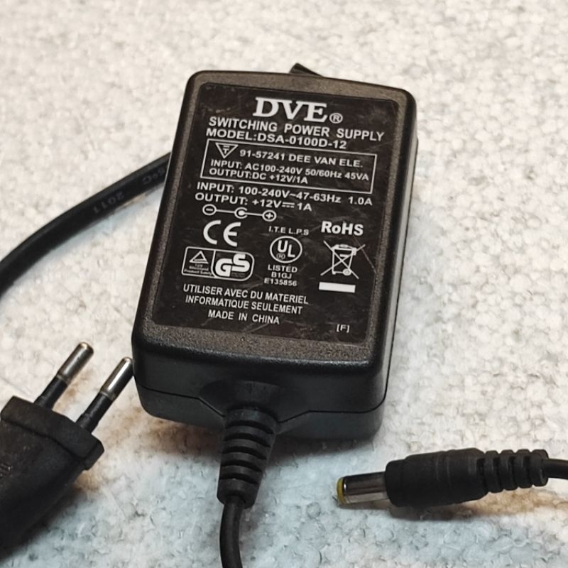 Jual Adaptor DVE DSA-0100D-12 12VDC 1A Jack 5,5mm | Shopee Indonesia