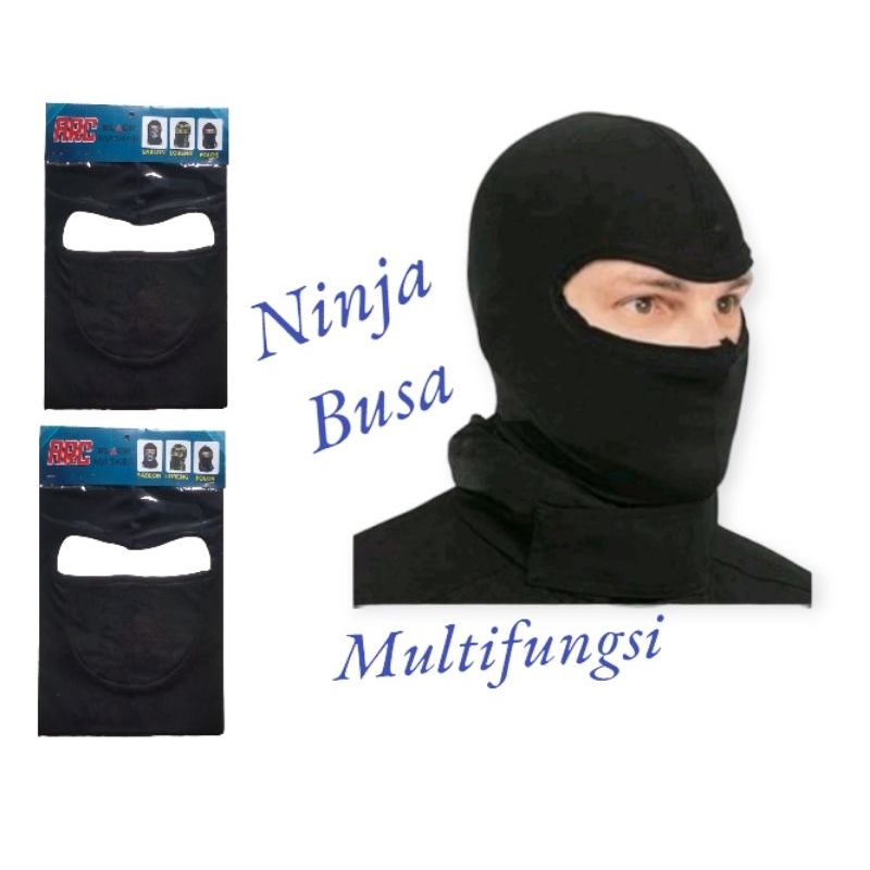 Jual Masker Balaclava Ninja / Masker Ninja Busa Hitam Polos / Masker ...