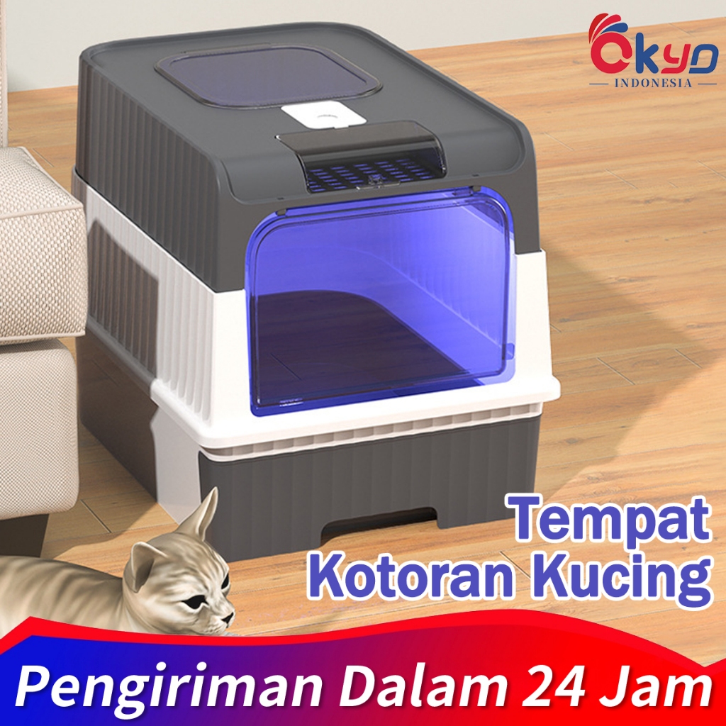 Jual Cat Litter Box Toilet kucing dengan lampu biru Tempat Pup/Tempat ...
