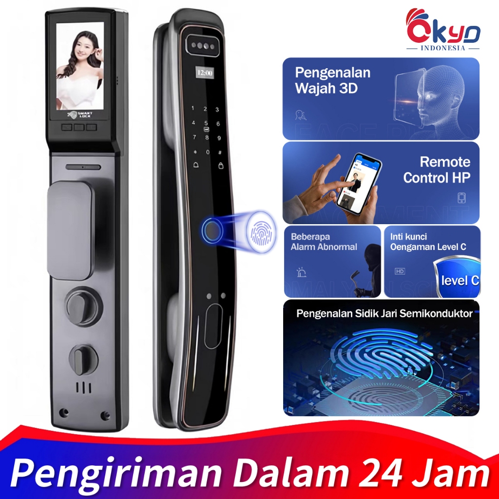 Jual Kunci pintu digital Smart Fingerprint Doorlock Card Digital Code ...