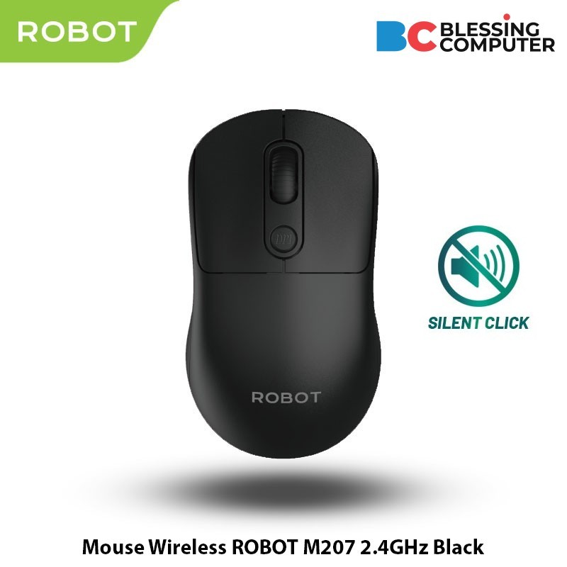 Jual Mouse Wireless ROBOT M207 2.4GHz Black | Shopee Indonesia