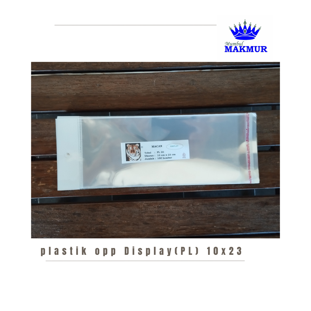 Jual PLASTIK OPP MACAN 10X23 TEBAL 30 MIC PLONG/ PLASTIK DISPLAY / OPP ...