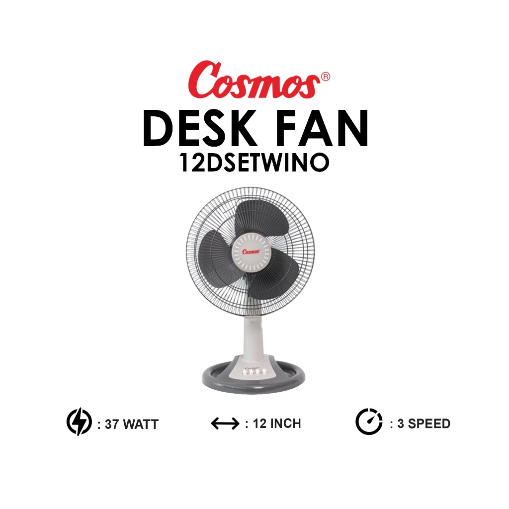 Jual Cosmos 12DSETWINO Kipas Angin Meja Desk Fan 12 inch 12DSE TWINO 12-DSE | Shopee Indonesia