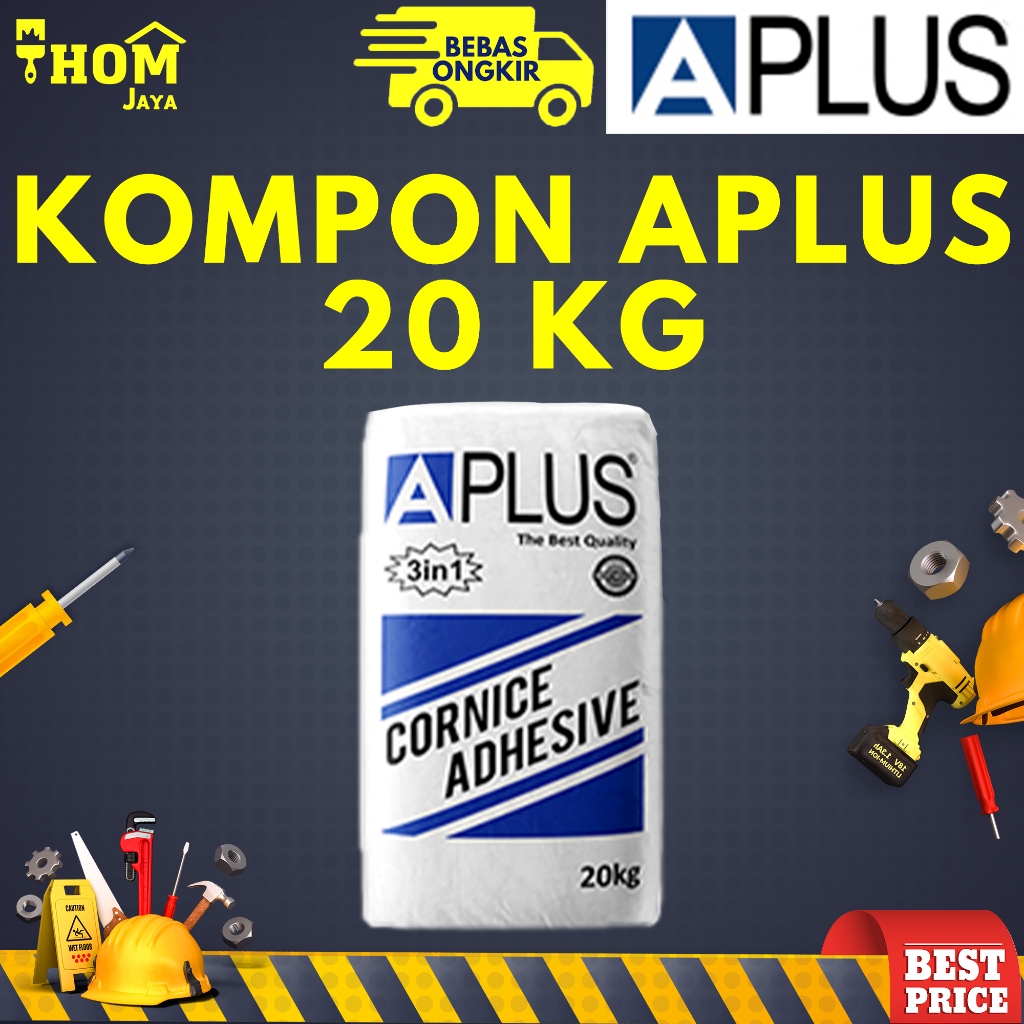 Jual KOMPON GIPSUM / PLAMIR TEMBOK / DEMPUL PLAFON - 20 KG - A PLUS ...