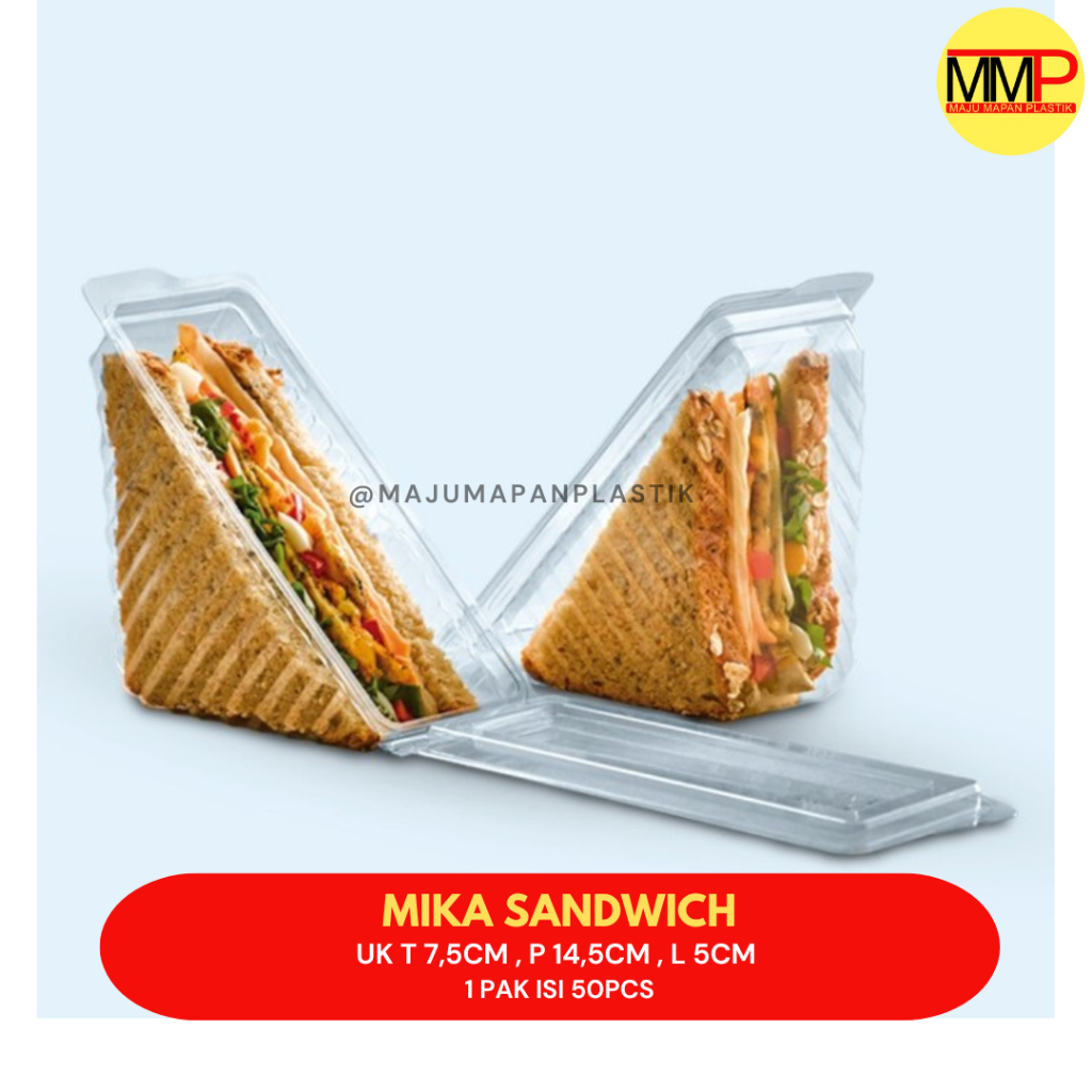 Jual Mika Roti Sandwich New / Plastik Segitiga Fruit Sandwich / Wadah ...