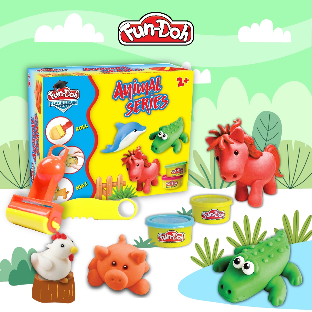 Jual COD FUNDOH ANIMAL BOX Mainan Edukasi Lilin Plastisin Clay Malam ...