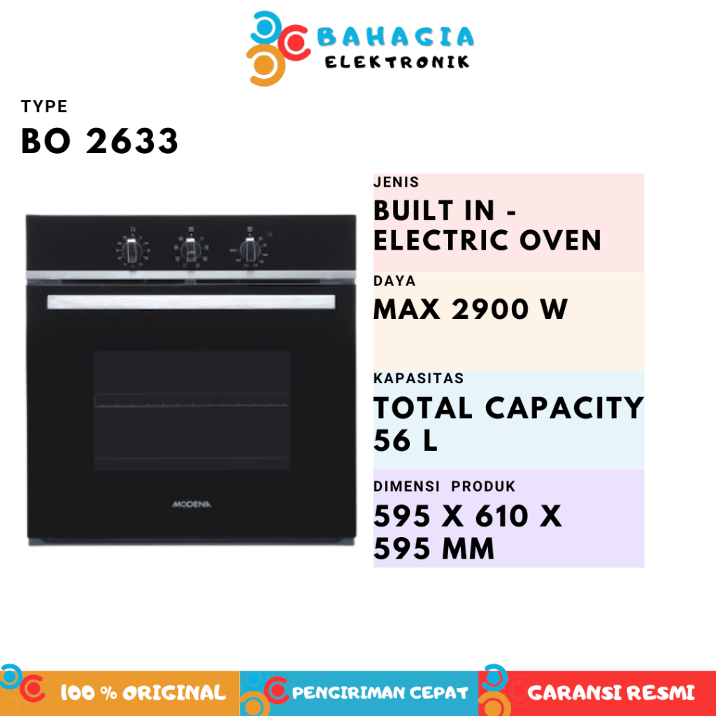 Jual Modena BO 2633 - oven tanam listrik 56 liter | Shopee Indonesia