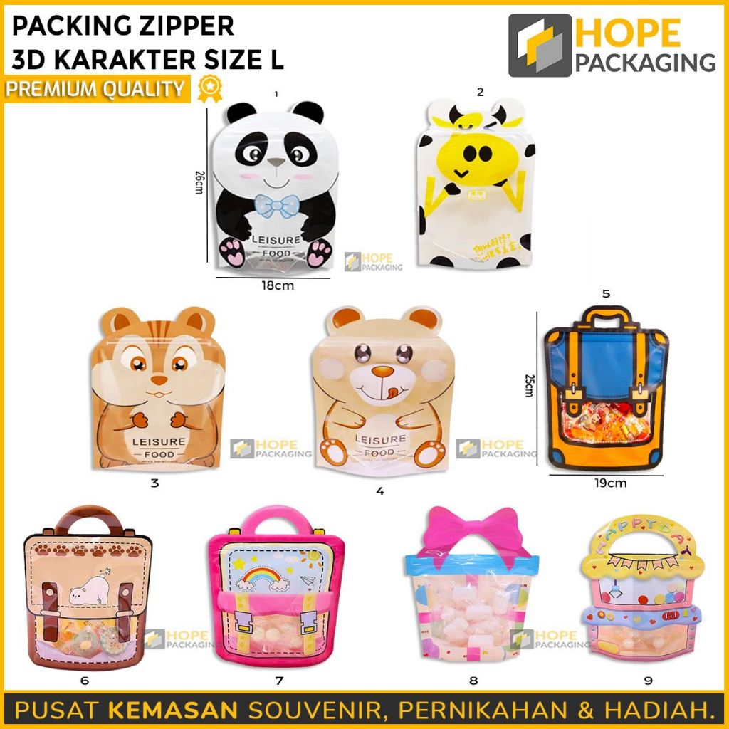 Jual [Harga / 5 pcs] Plastik Ziplock 3D / Zip Pouch Kantong Ulang Tahun ...