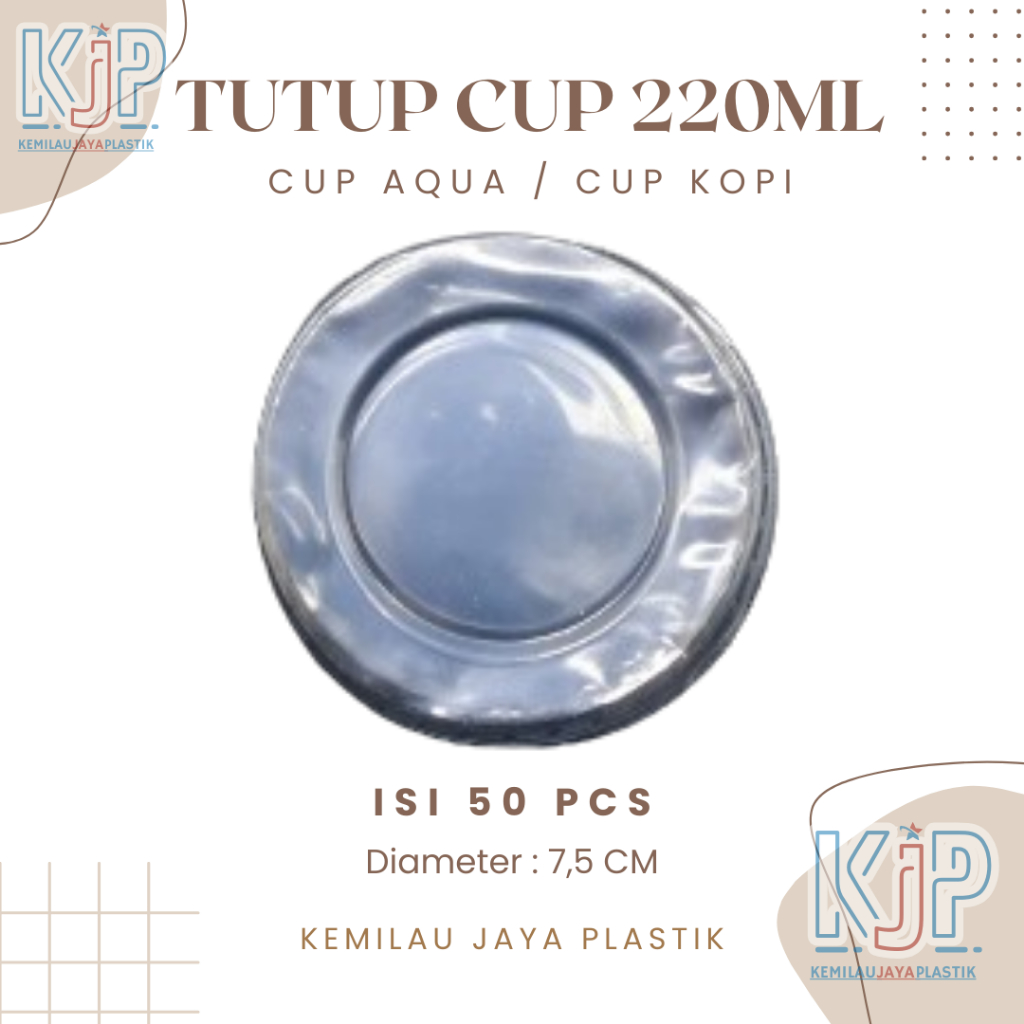 Jual Tutup Datar Cup 220 ML / Tutup Cup Aqua, Kopi, Frutang, Ulir ...