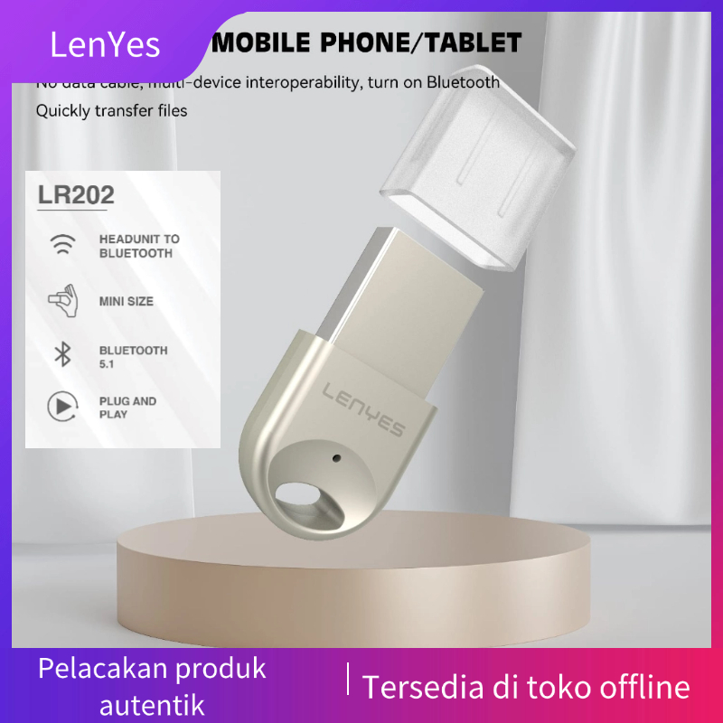 Jual LENYES Bluetooth Receiver USB Wireless Adapter 5.1 Alat Bluetooth Salon Speaker Audio Mobil ...