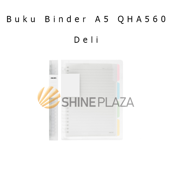 Jual Buku Binder Note A5 Deli QHA560 Transparan - Loose Leaf Notebook ...