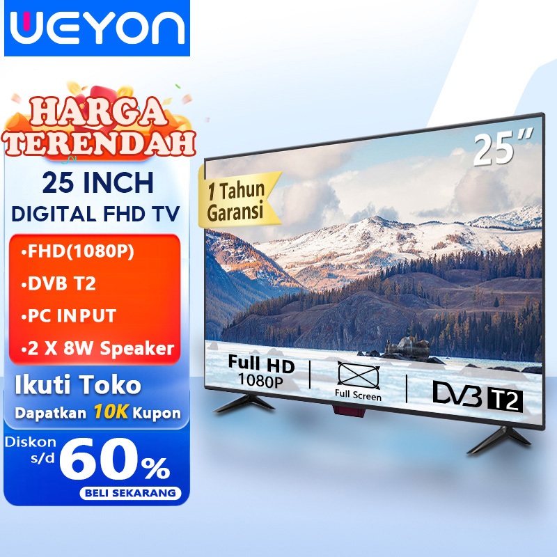 Jual Weyon 24/25 inch TV Digital HD Televisi LED 24 inch 25 inch ...