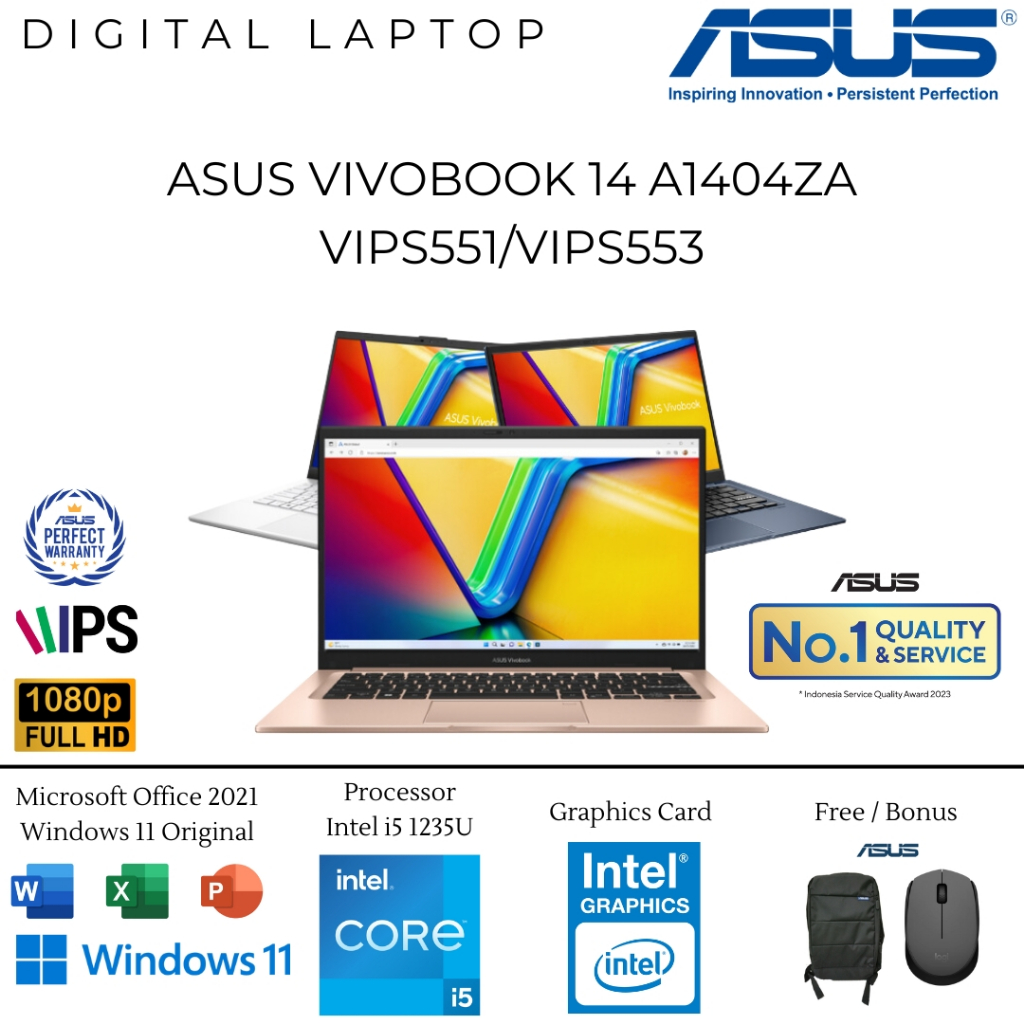 Jual ASUS Vivobook 14 A1404ZA Intel Core i5 1235U 16GB 512GB SSD FHD ...