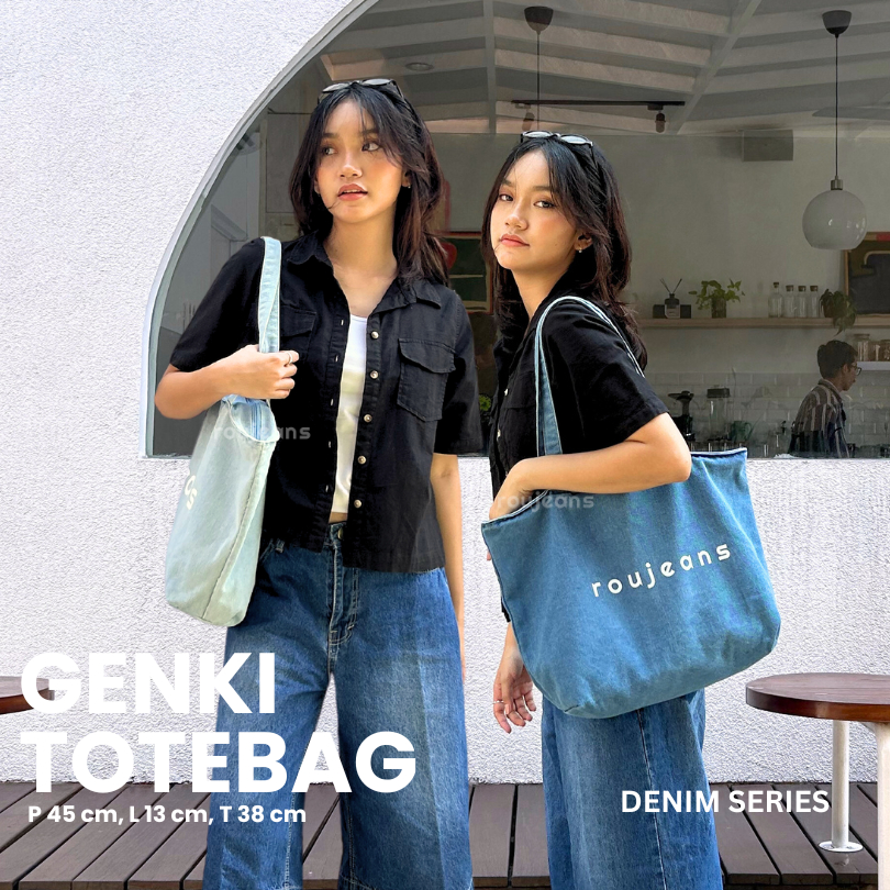 Jual ROUJEANS - Genki Totebag L - Denim Slempang Jeans - Tas Jeans ...