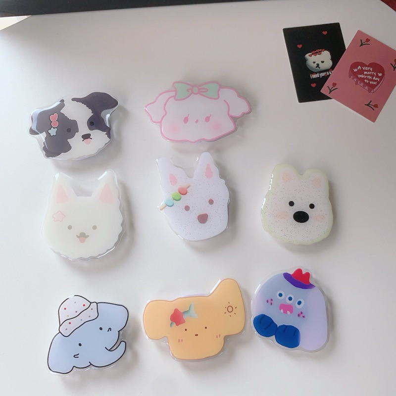 Jual PHONE HOLDER GRIP TOK CARTOON- Grip tok Ring Resin Dog Rabbit ...