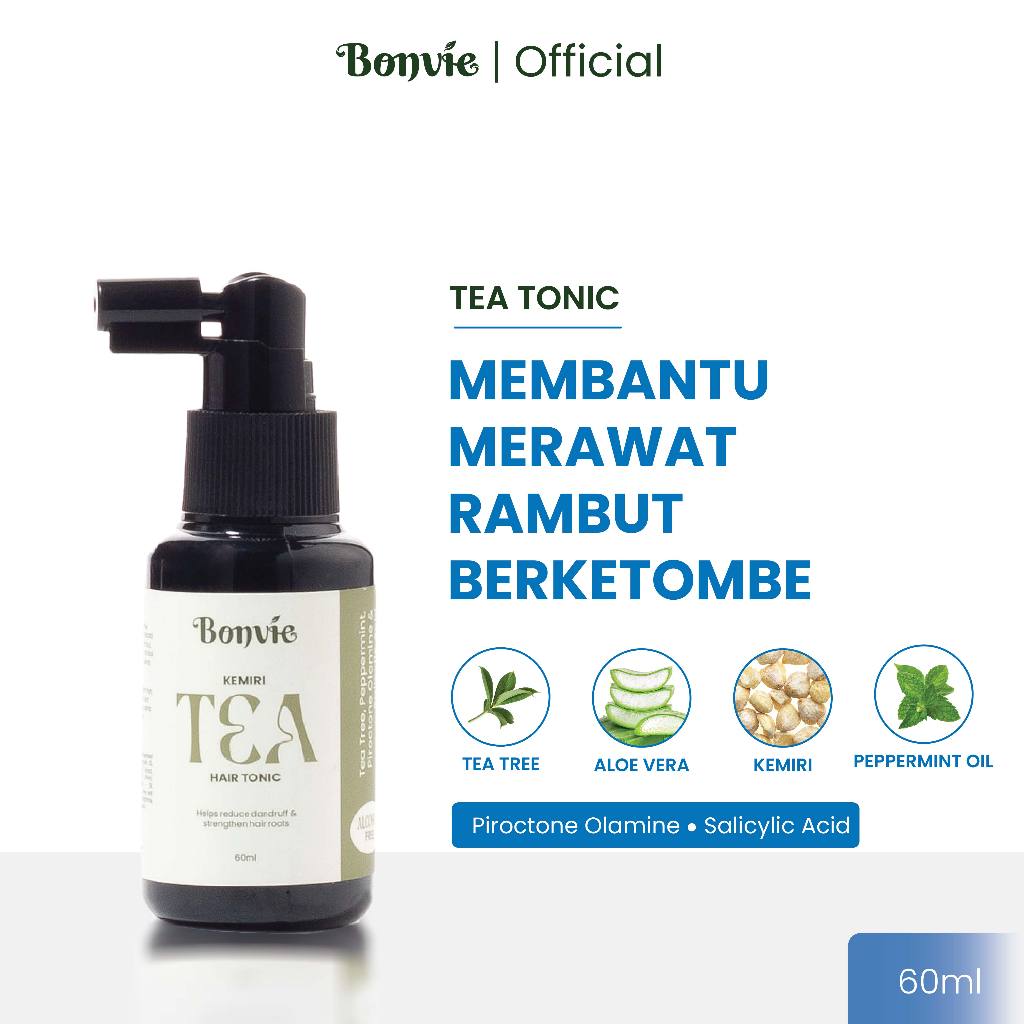 Jual Bonvie Anti Dandruff Kemiri Tea Hair Tonic (60ml) | Anti Ketombe | Tea Tree, Piroctone ...