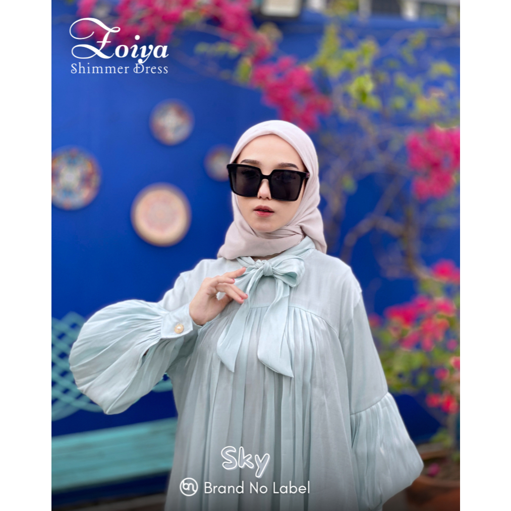 Jual New ZOIYA Dress - Sky - Shimmer Dress warna Babyblue - Brand No ...