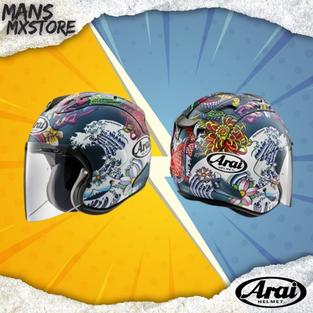 Jual HELM ARAI VZ-RAM ORIENTAL FLAT BLUE HELMET HALF FACE ARAI ORIGINAL | Shopee Indonesia
