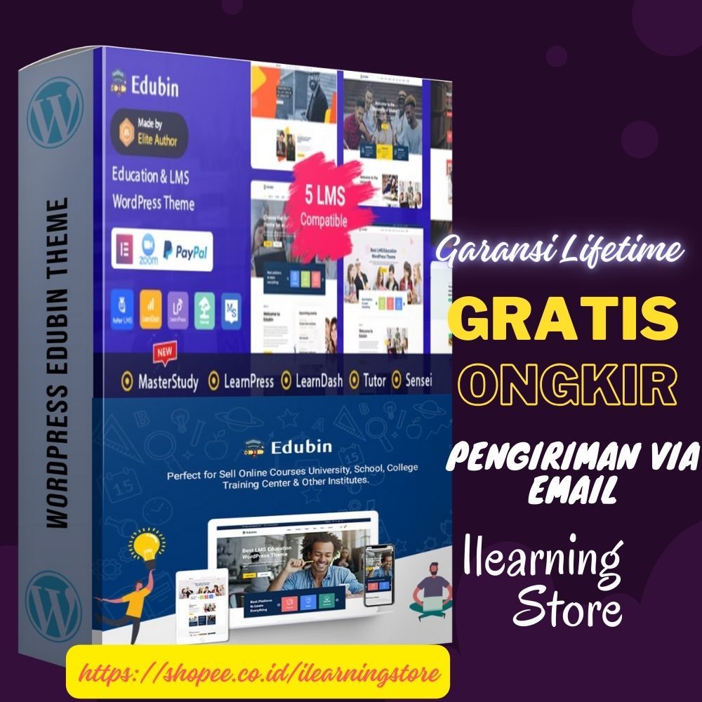 Jual [WT30] Wordpress Theme Premium Edubin (100% GPL & Lifetime Access) | Shopee Indonesia