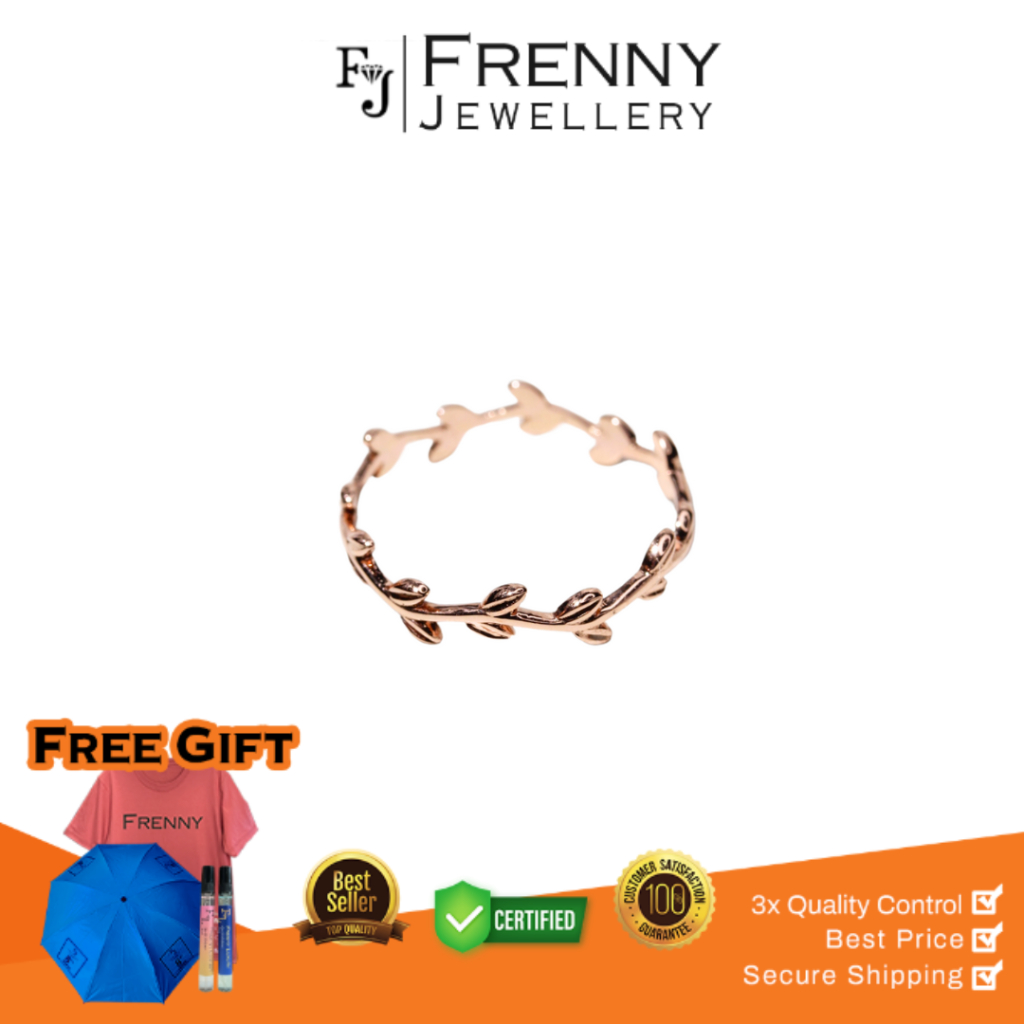 Jual Cincin Emas Rose Gold Daun Keliling 17K By Frenny Jewellery ...