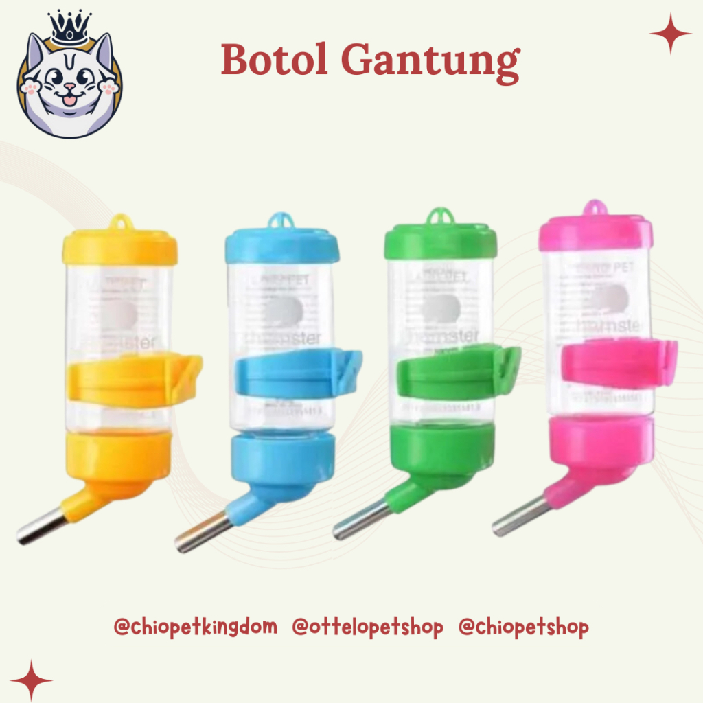 Jual Botol Minum Kelinci Hamster 80 ml / Botol Minum Gantung Kandang ...